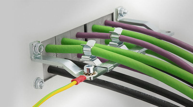 KEL-EMC-PF cable assembly bracket for mounting individual shield clamps